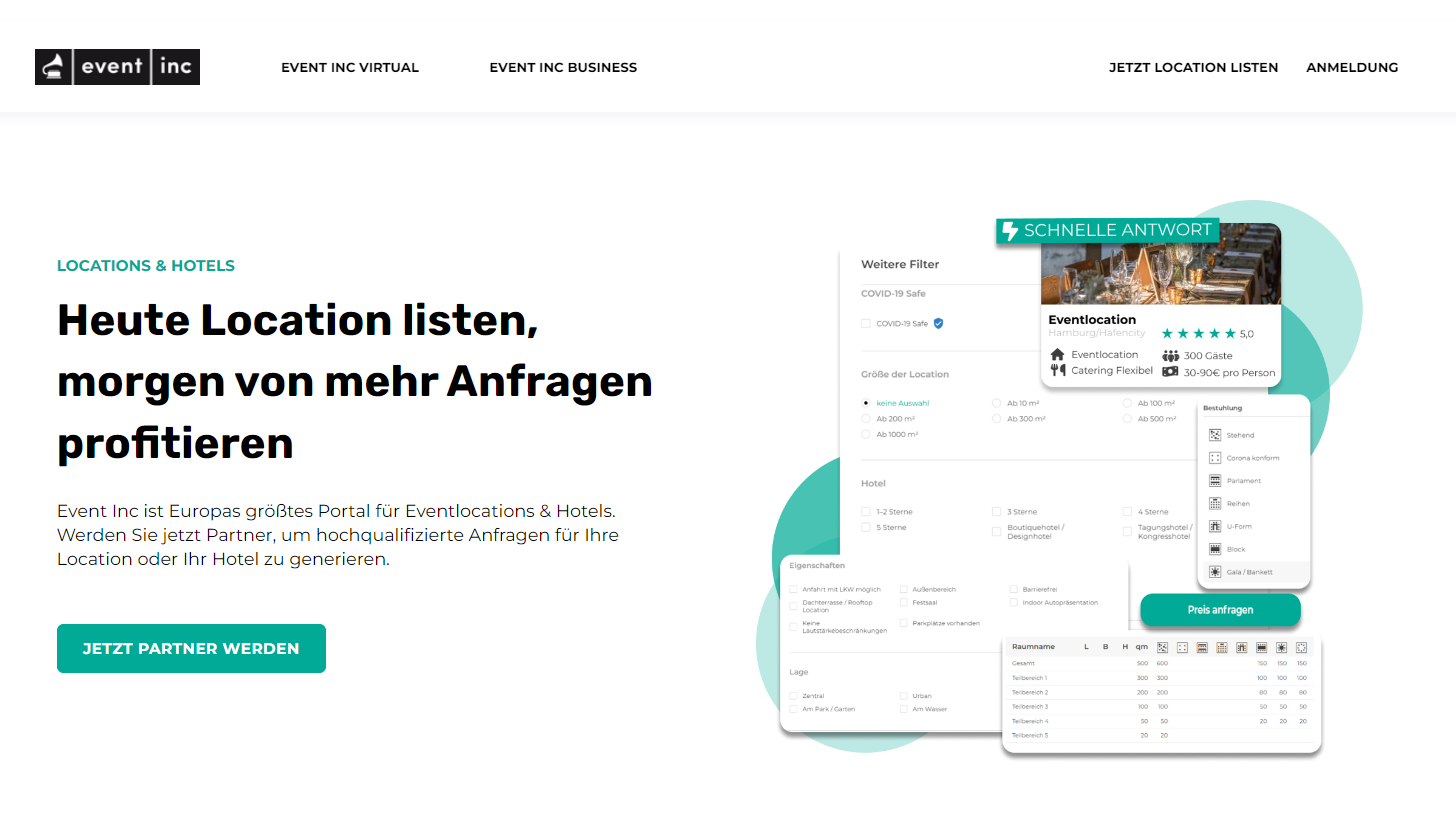 Event Inc | Location Marketing für mehr Eventanfragen